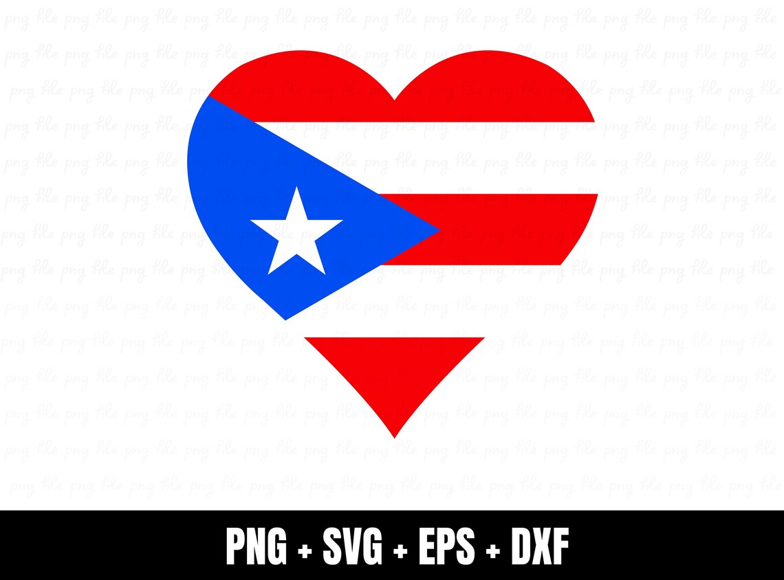 Puerto Rico Heart Flag SVG Files | Latin America Vector Files | North ...