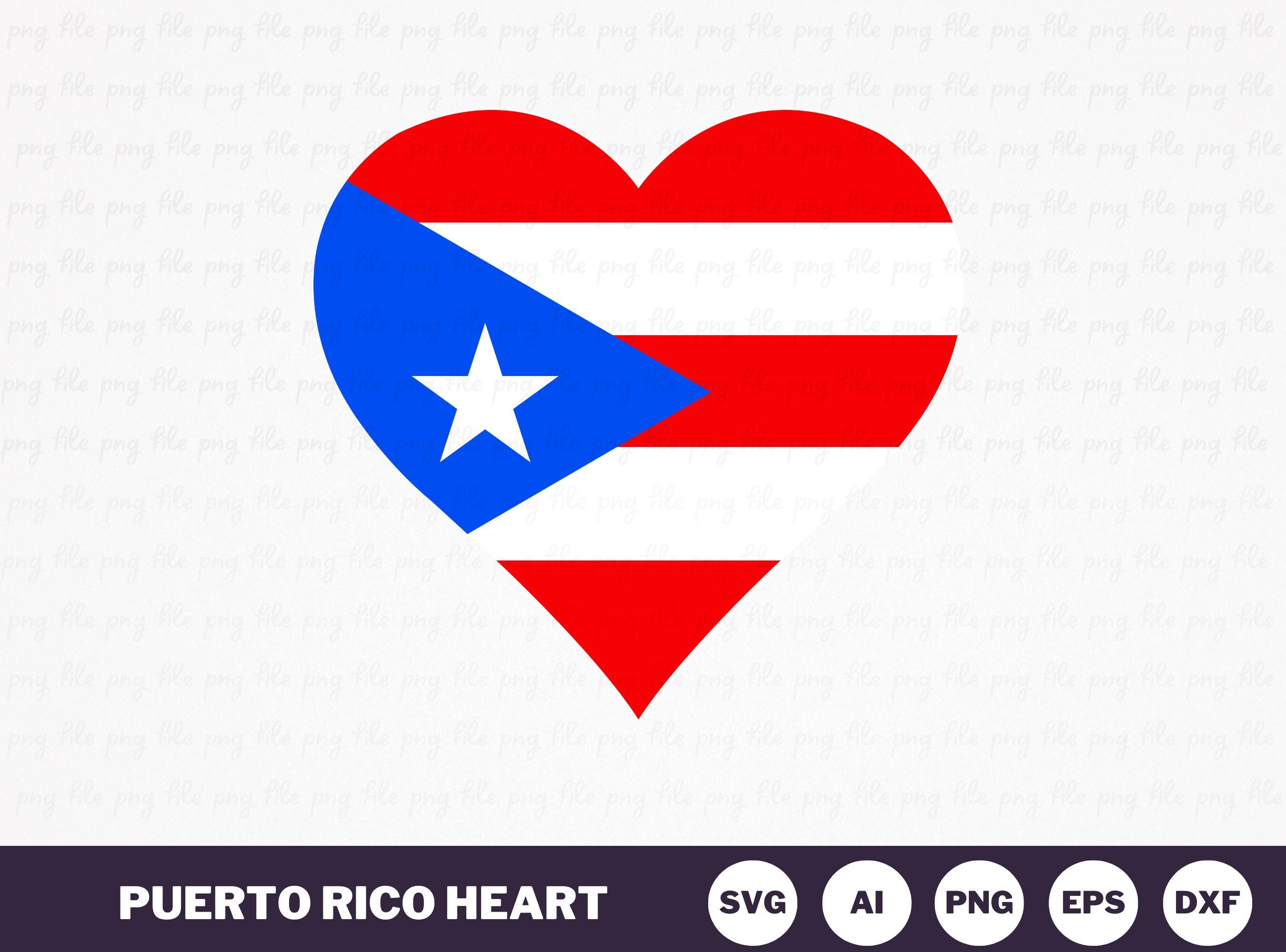 Puerto Rico Heart Flag SVG Files Latin America Vector Files - Etsy