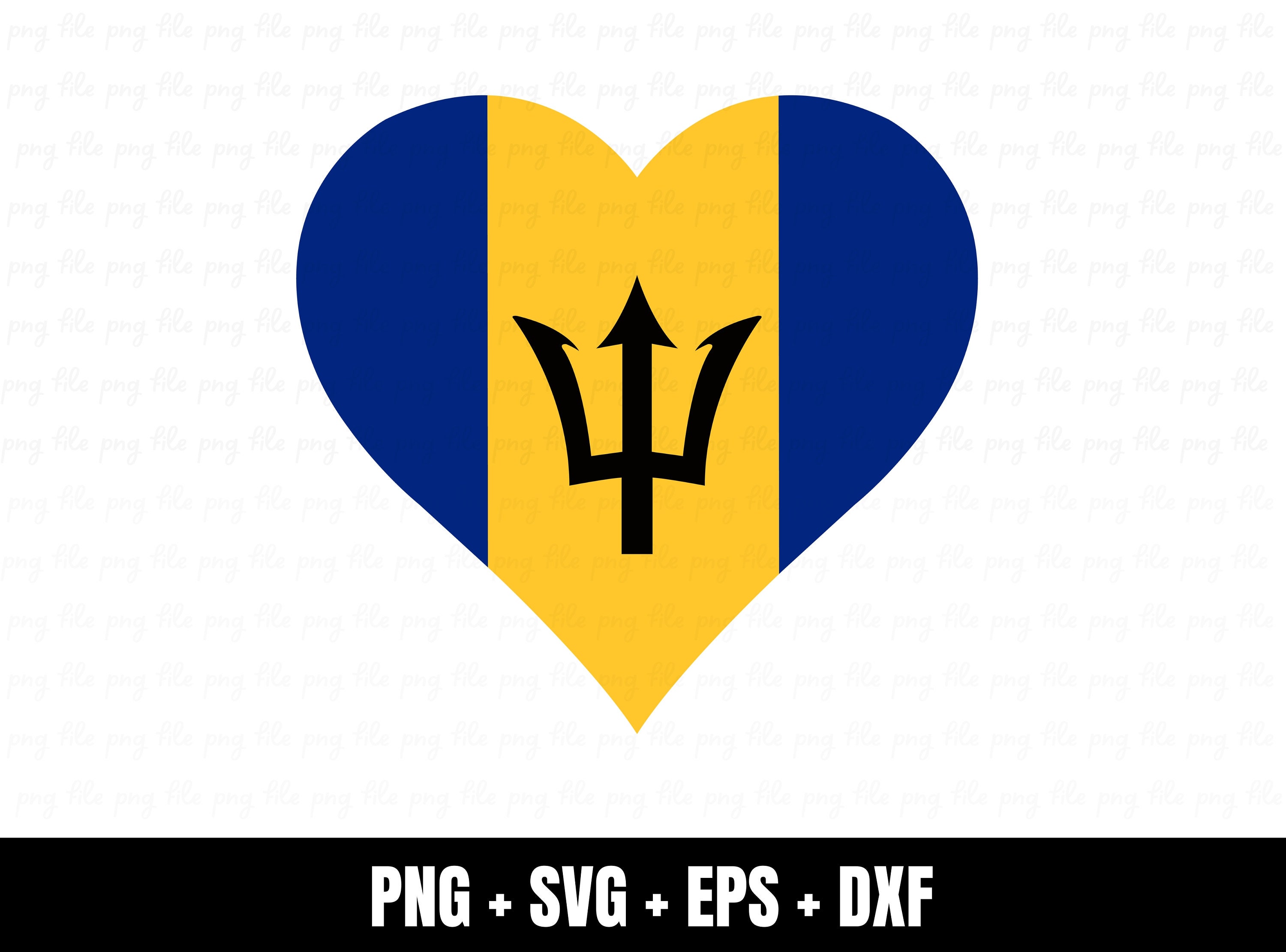 Barbados Heart Flag SVG Files | North America Vector Files Heart ...