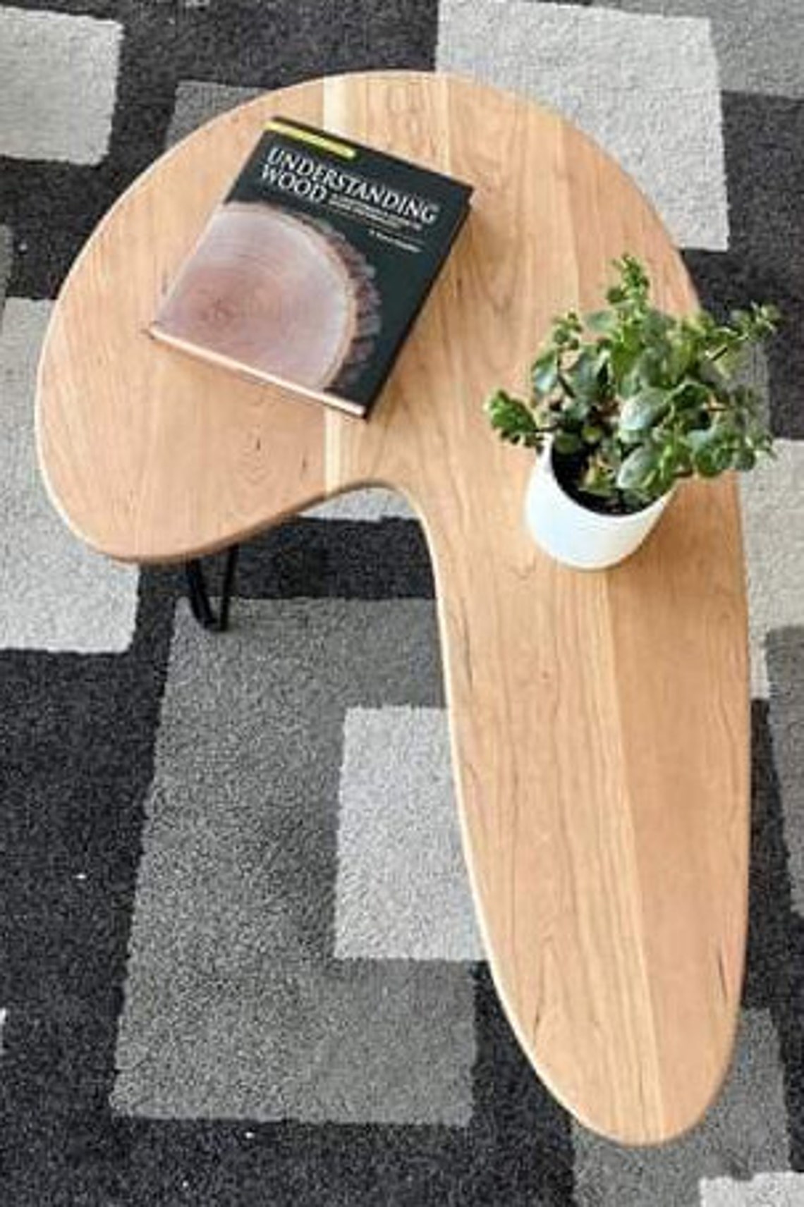 Cherry Wood Boomerang Shaped Coffee Table - Etsy