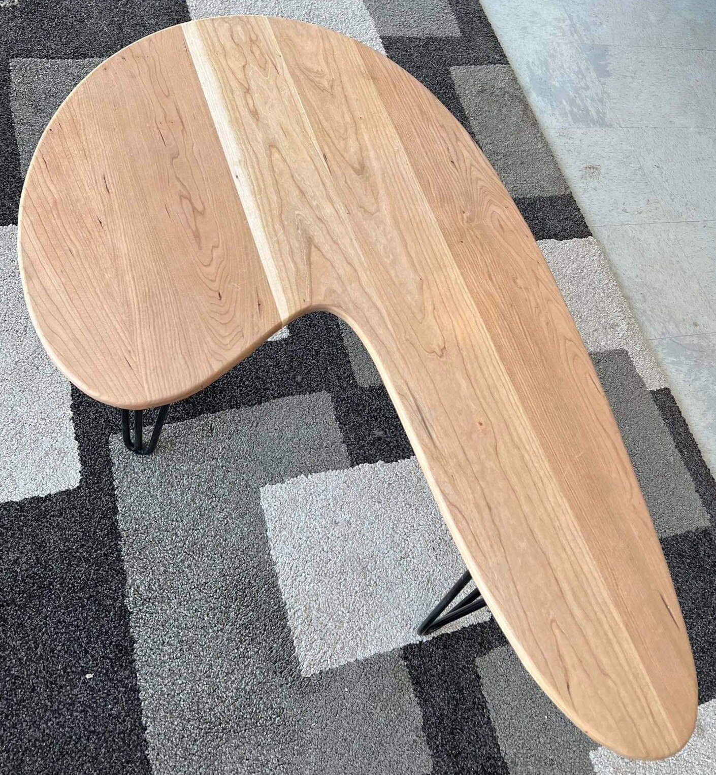 Cherry Wood Boomerang Shaped Coffee Table - Etsy