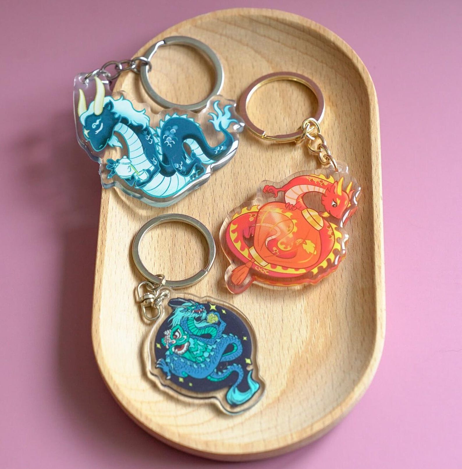 Red Dragon Lantern Acrylic Keychain: Chinese Zodiac Gift - Etsy