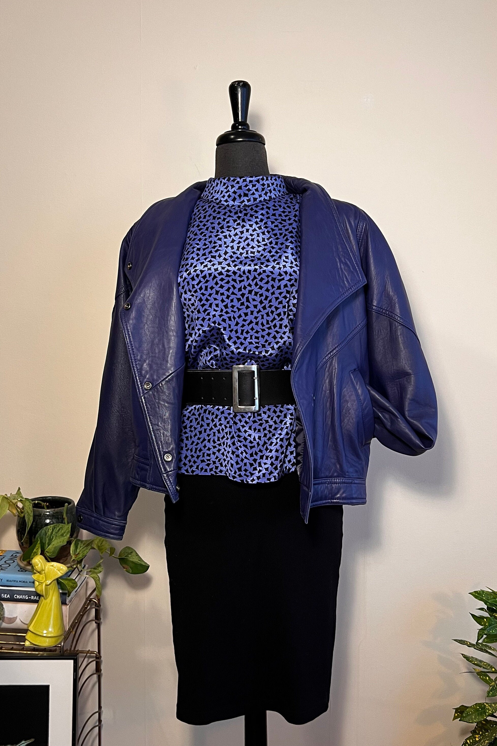 1980's Power Blouse | Periwinkle Button Back - Etsy