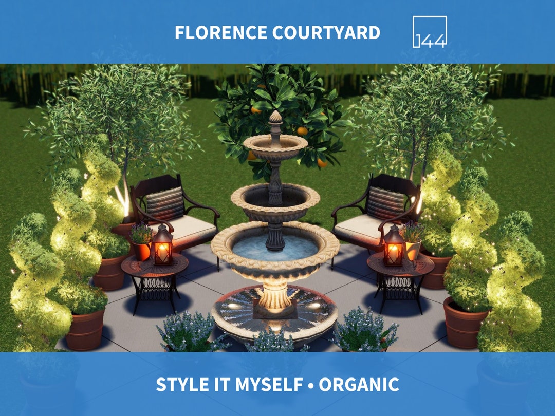 Florence Courtyard DIY Backyard Design 3D Renderings Landscape Spring ...