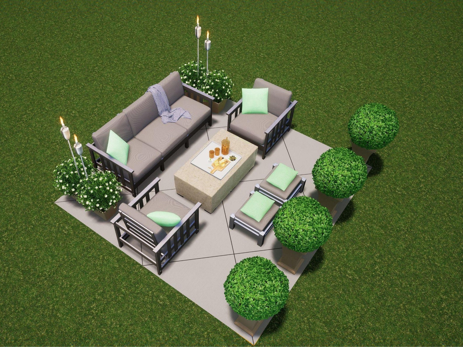 Monte Lounge DIY Backyard Design 3D Renderings Modern - Etsy