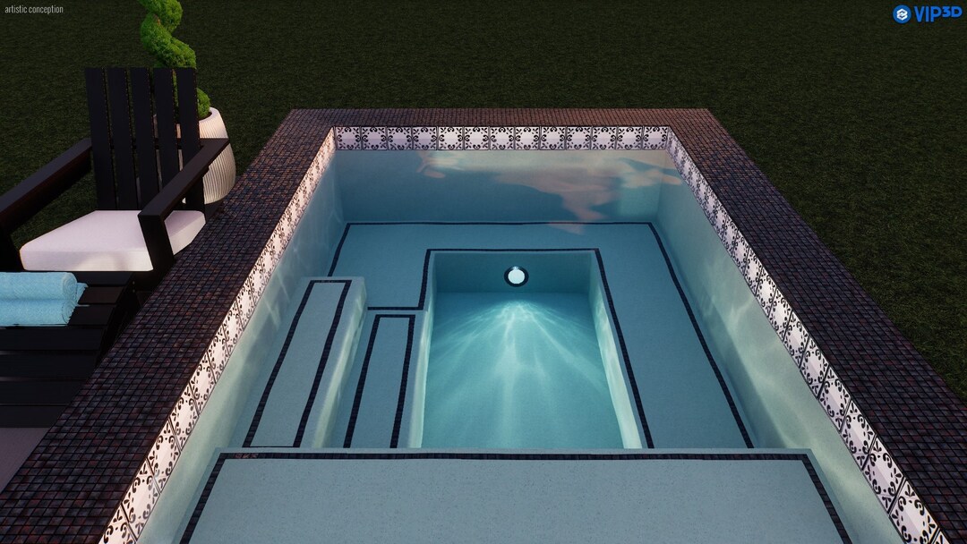 TEJON RAISED SPA | Pool and Spa Plans | Construction Plans | Swimming ...