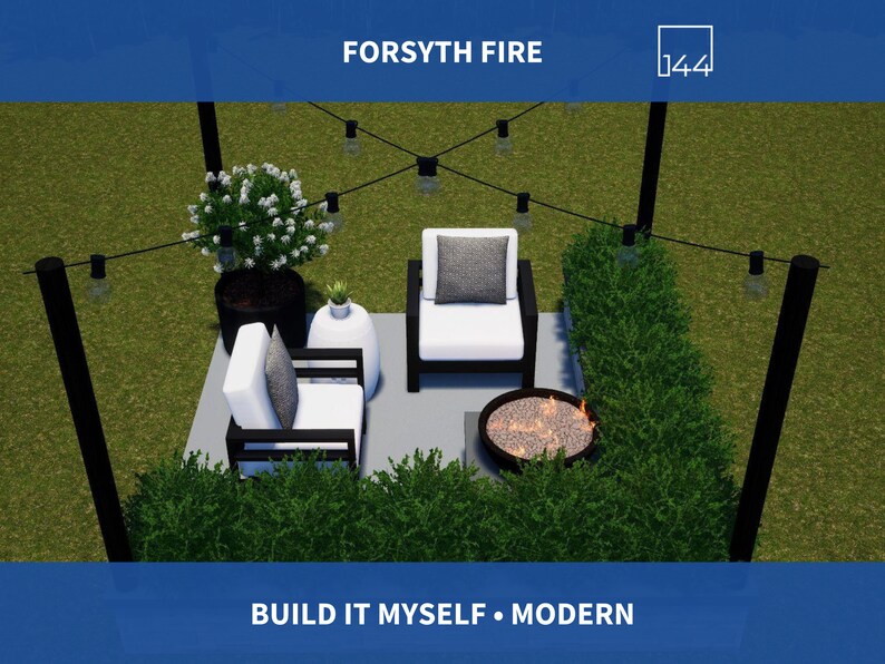 Forsyth Fire Patio DIY Backyard Design 3D Renderings - Etsy