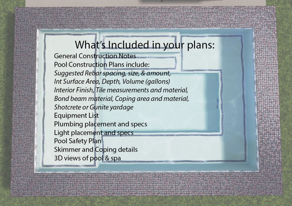 TEJON RAISED SPA | Pool and Spa Plans | Construction Plans | Swimming ...