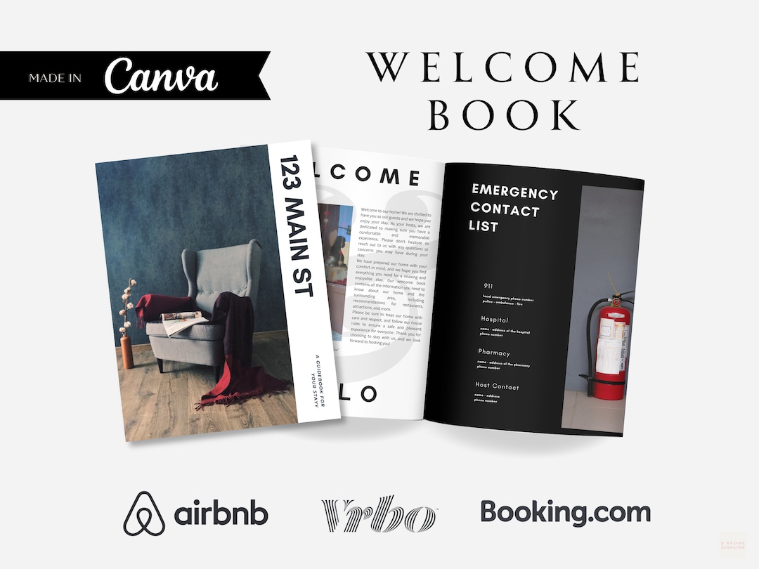 Airbnb Welcome Book Template | Vacation Rental Welcome Guide | Modern ...