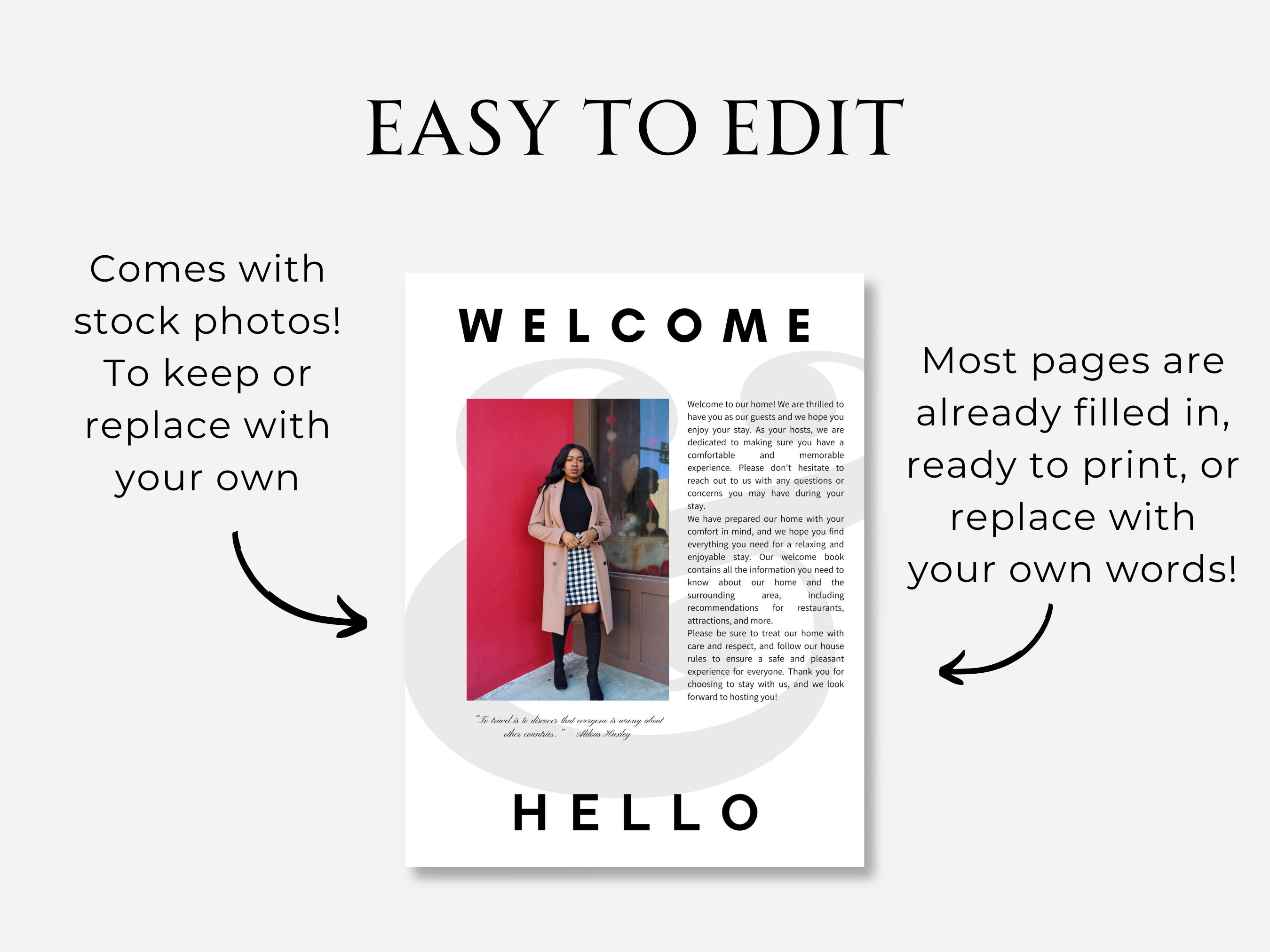 Airbnb Welcome Book Template | Vacation Rental Welcome Guide | Modern ...