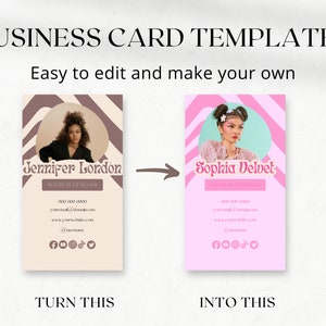 Retro Wave Business Card Digital Calling Card Business Card Template - Etsy