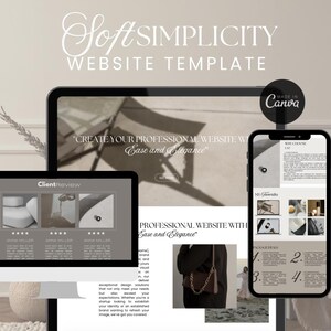 Aesthetic Business Website | Soft Canva Website Template | Elegant Minimal Website Template ...