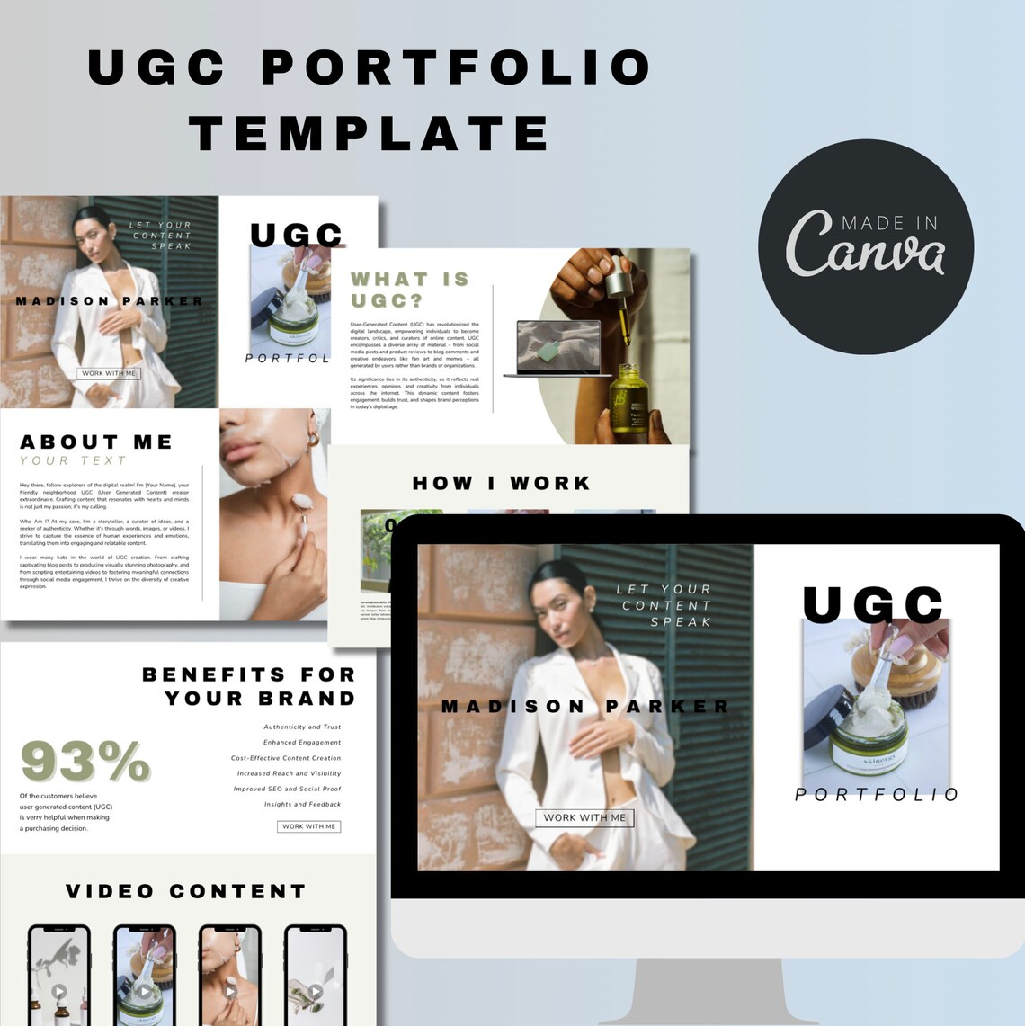 UGC Portfolio Website Template Ugc Portfolio Template Ugc Canva ...