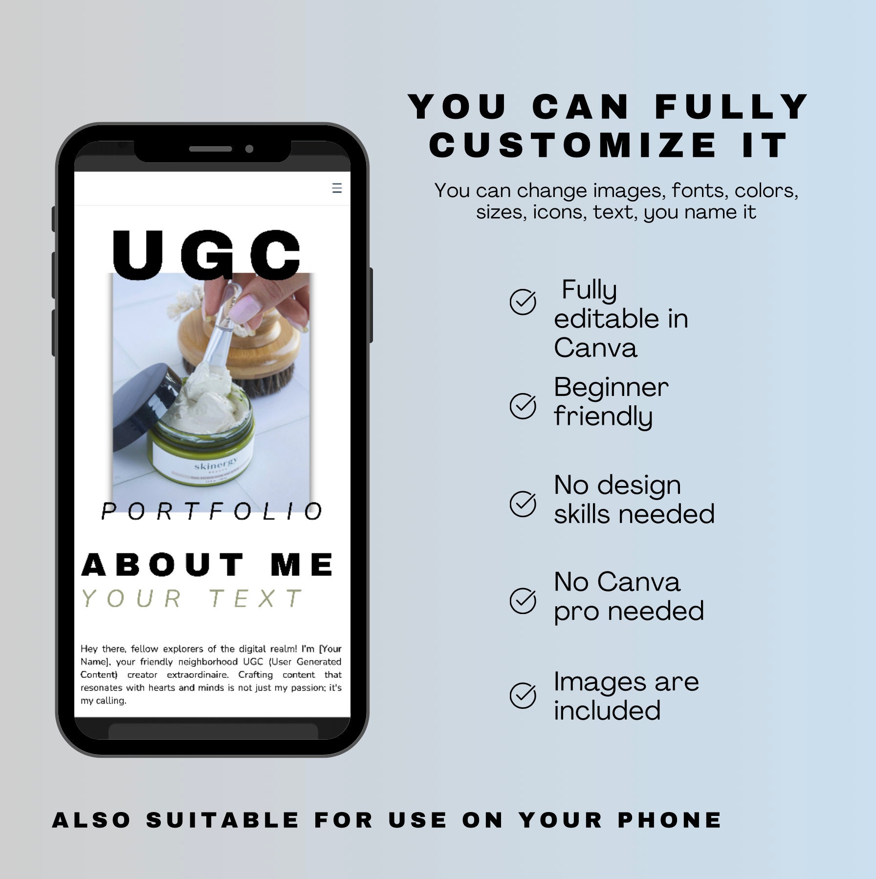 UGC Portfolio Website Template | Ugc Portfolio Template | Ugc Canvas ...