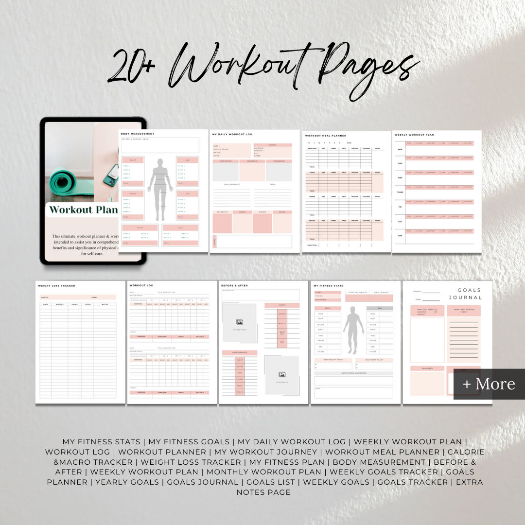 Ultimate Workout Planner Detailed Workout Planner Workout Schedule ...