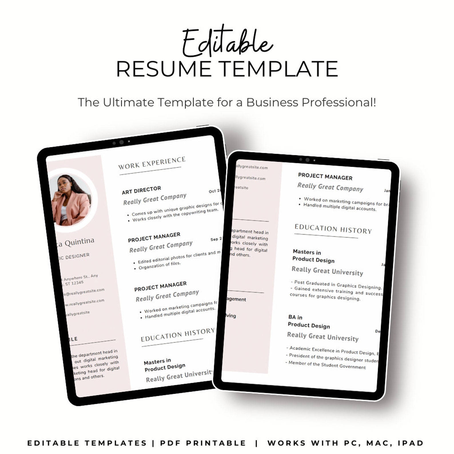 Resume Editable Template | Resume Builder | Resume Template | Resume ...