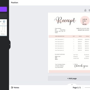 Editable Invoice & Receipt Canva Template Bundle Invoice - Etsy UK