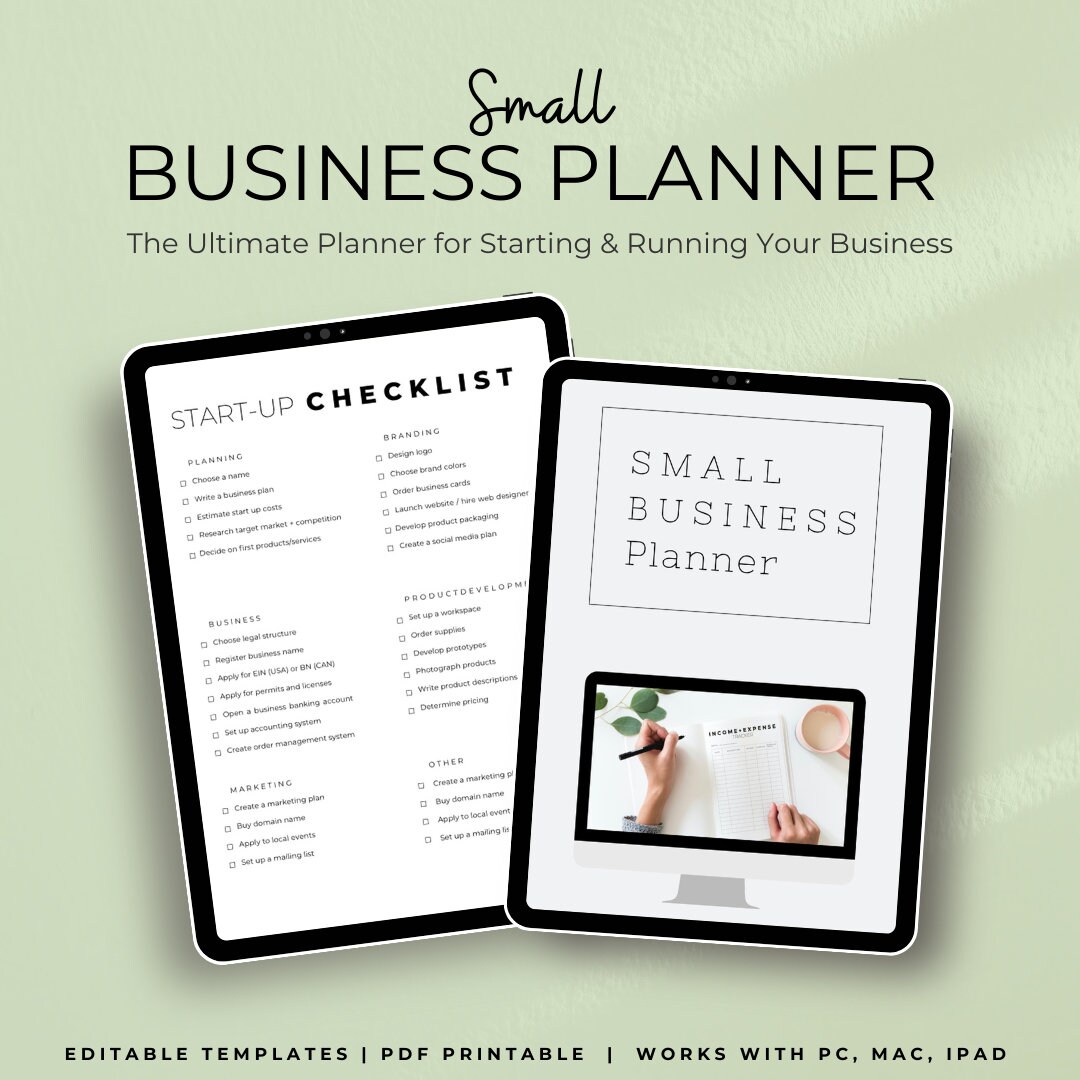 Small Business Planner Editable Canva Template | Business Owner | Store ...