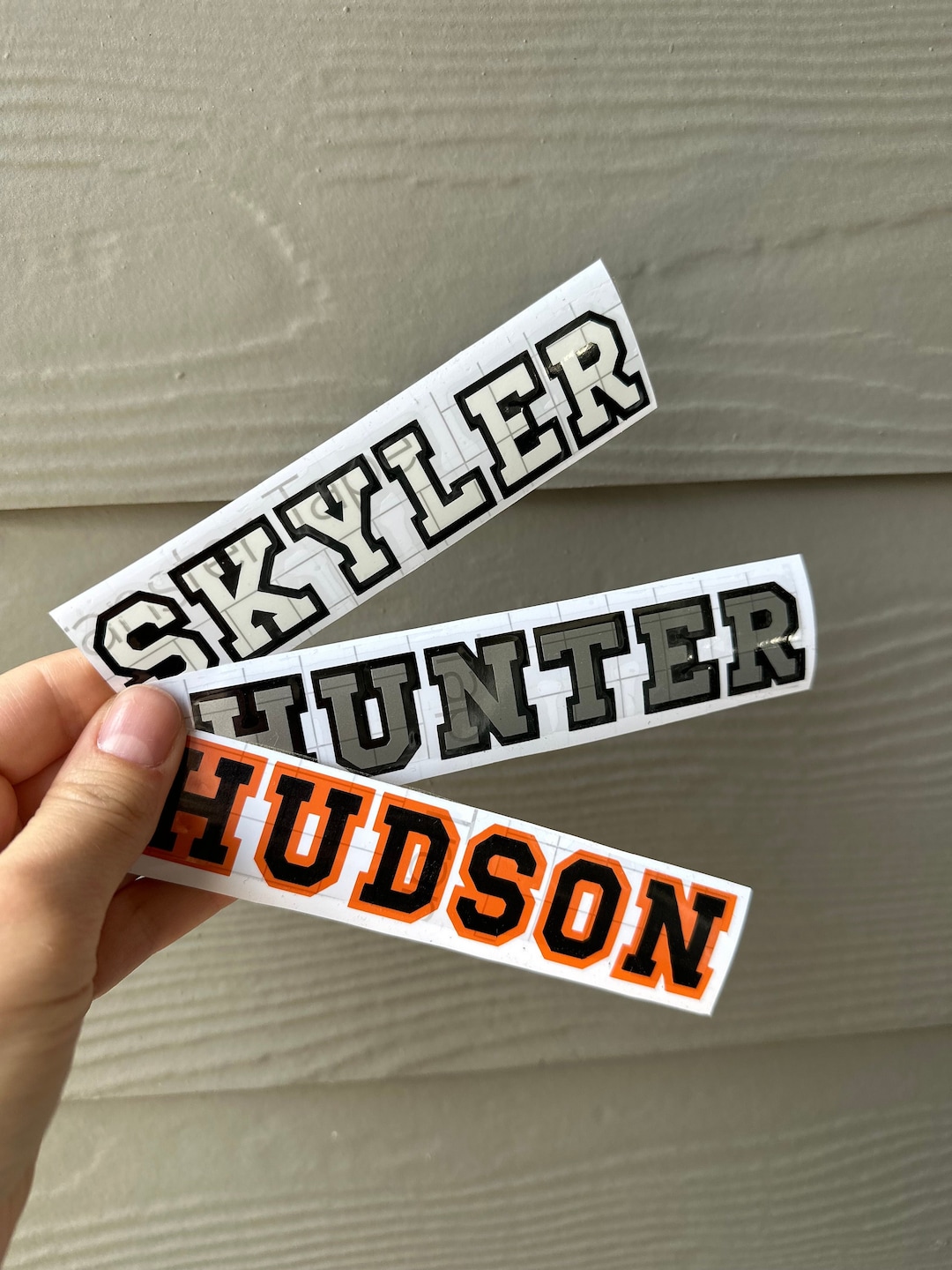 Custom Two-color Vinyl Name Decal: Water Bottle, Helmet, Tumbler ...