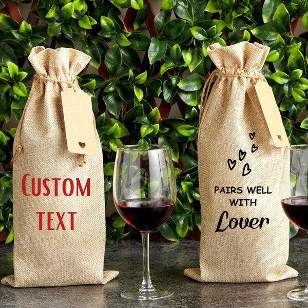 Burlap Wine Bags - Etsy