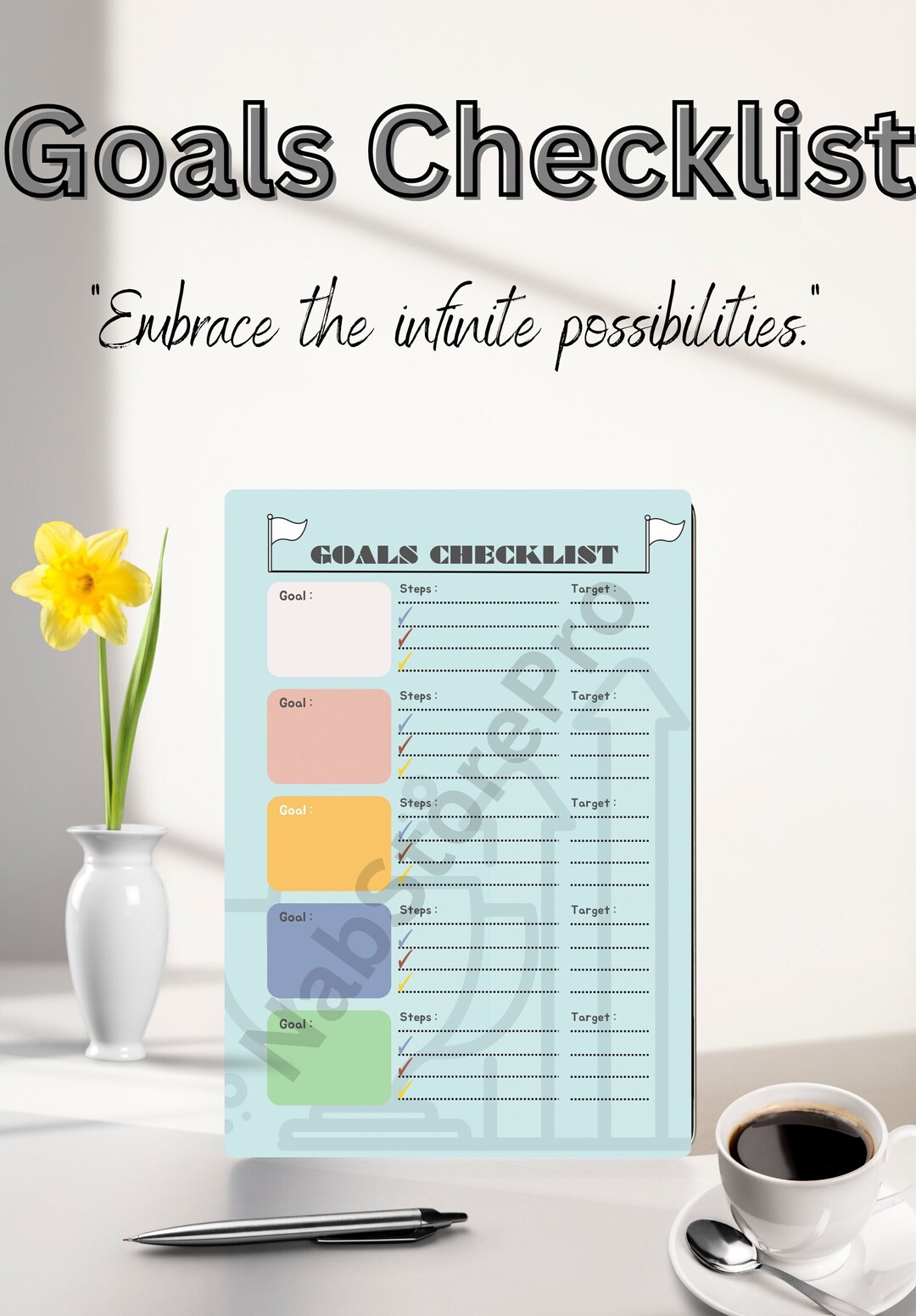 Simplify Success Goals Checklist Planner Boost Productivity - Etsy