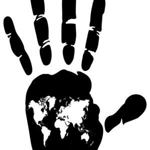 Black and White World Hand Map Digital Print - Etsy