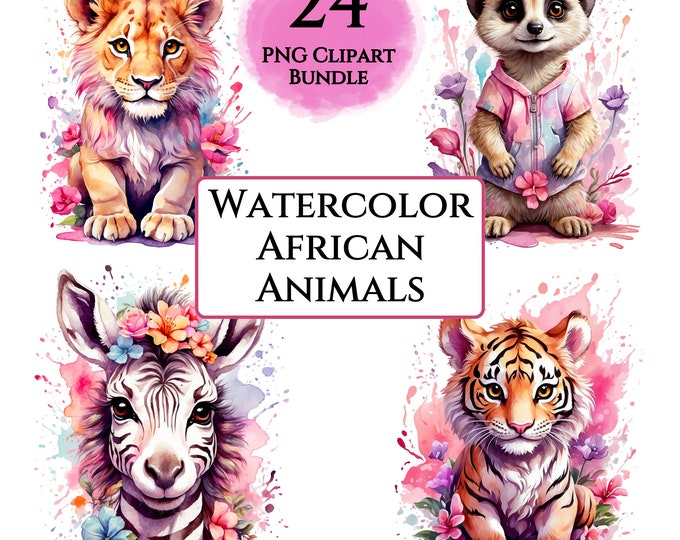 Safari Baby Animals Clipart Set 2, African Animals, Zoo Animals, Jungle ...