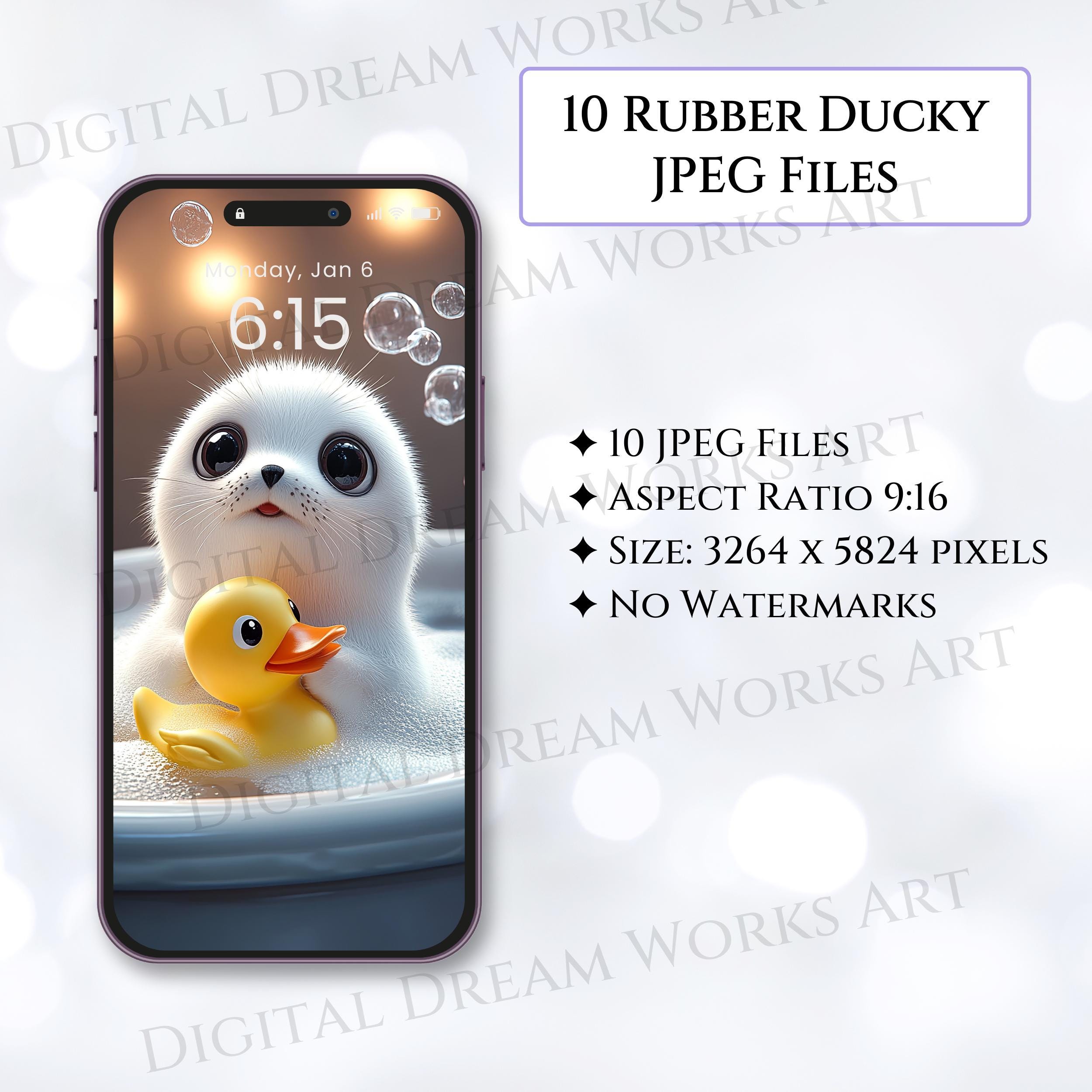 Whimsical Rubber Ducky Love Wallpaper, Cute Animal-themed Phone ...