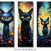 Black Cat Printable Bookmarks, Digital Collage Sheet, Witch Ephemera ...