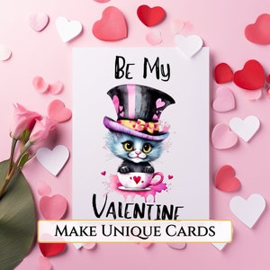 Valentine Teacup Kitten Clipart Bundle, Sublimation Valentines Day ...