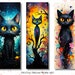 Black Cat Printable Bookmarks, Digital Collage Sheet, Witch Ephemera ...