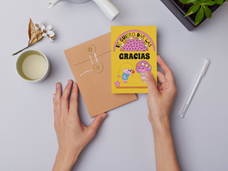 Tarjeta de agradecimiento en ESPAÑOL para descargar e imprimir, tarjeta ...