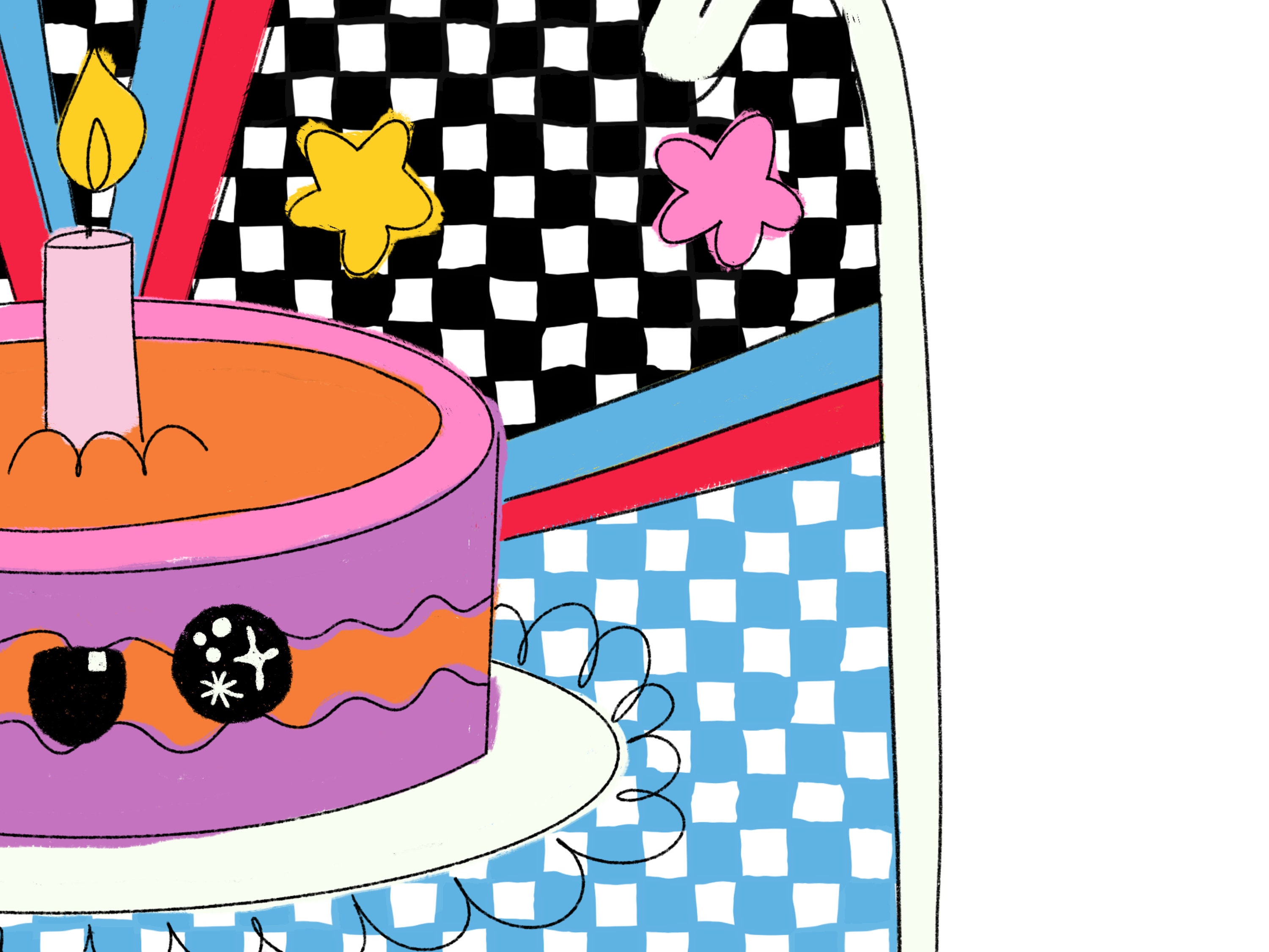 Printable Happy Birthday Card Downloadable, Retro Greeting Card, Lovely ...