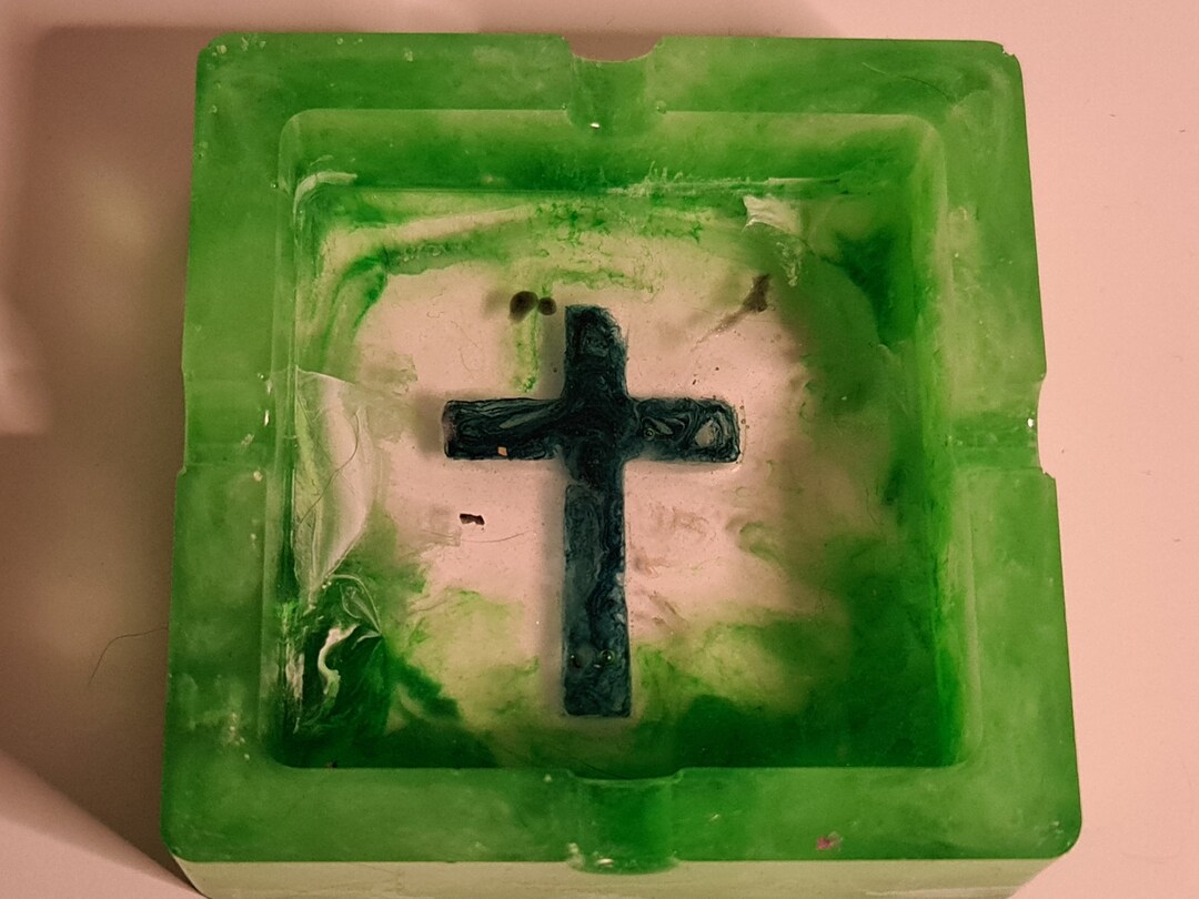 Bowl/ashtray With Cross with Glow in the Dark Effect - Etsy