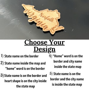 State Shaped Magnets, Custom State Wooden Magnets, Personalized State ...