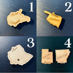 State Shaped Magnets, Custom State Wooden Magnets, Personalized State ...