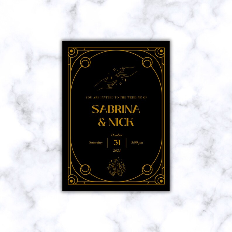 Stardust Magical Wedding Invitation Template Modern Wedding Invite ...