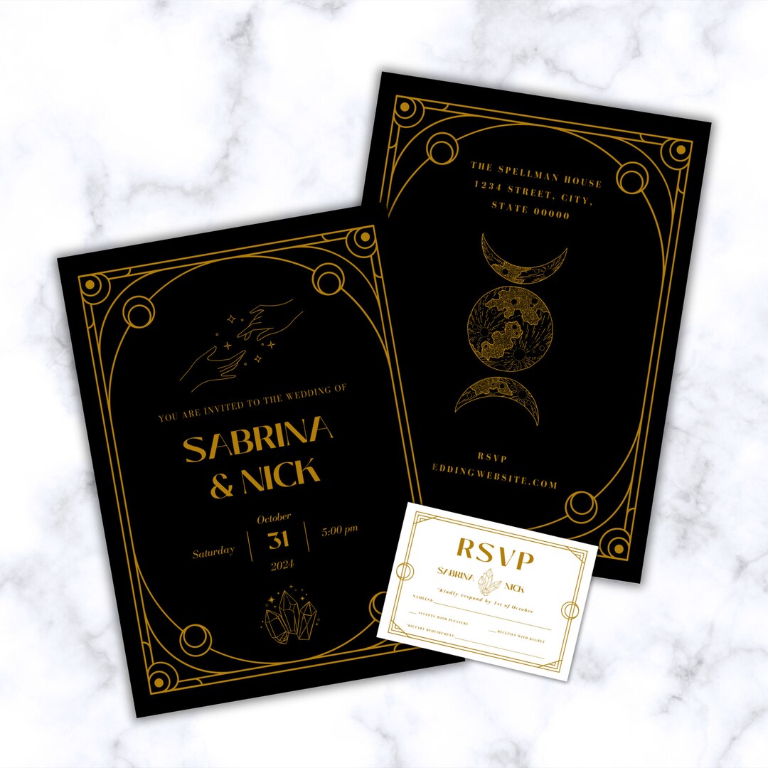 Stardust Magical Wedding Invitation Template Modern Wedding Invite ...