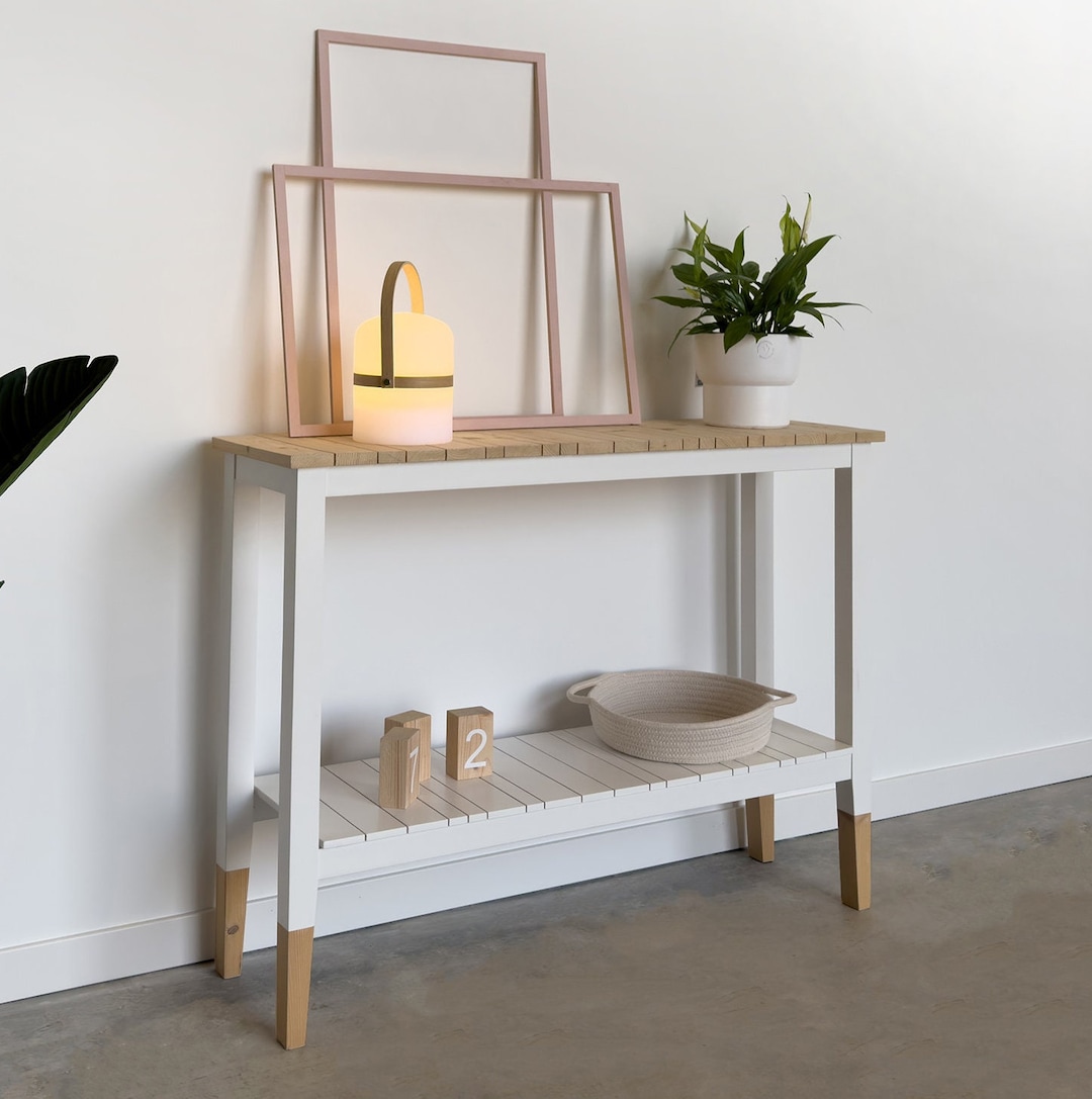 White Wooden Console. Solid Wood Console. Natural Wood Console. Hall ...