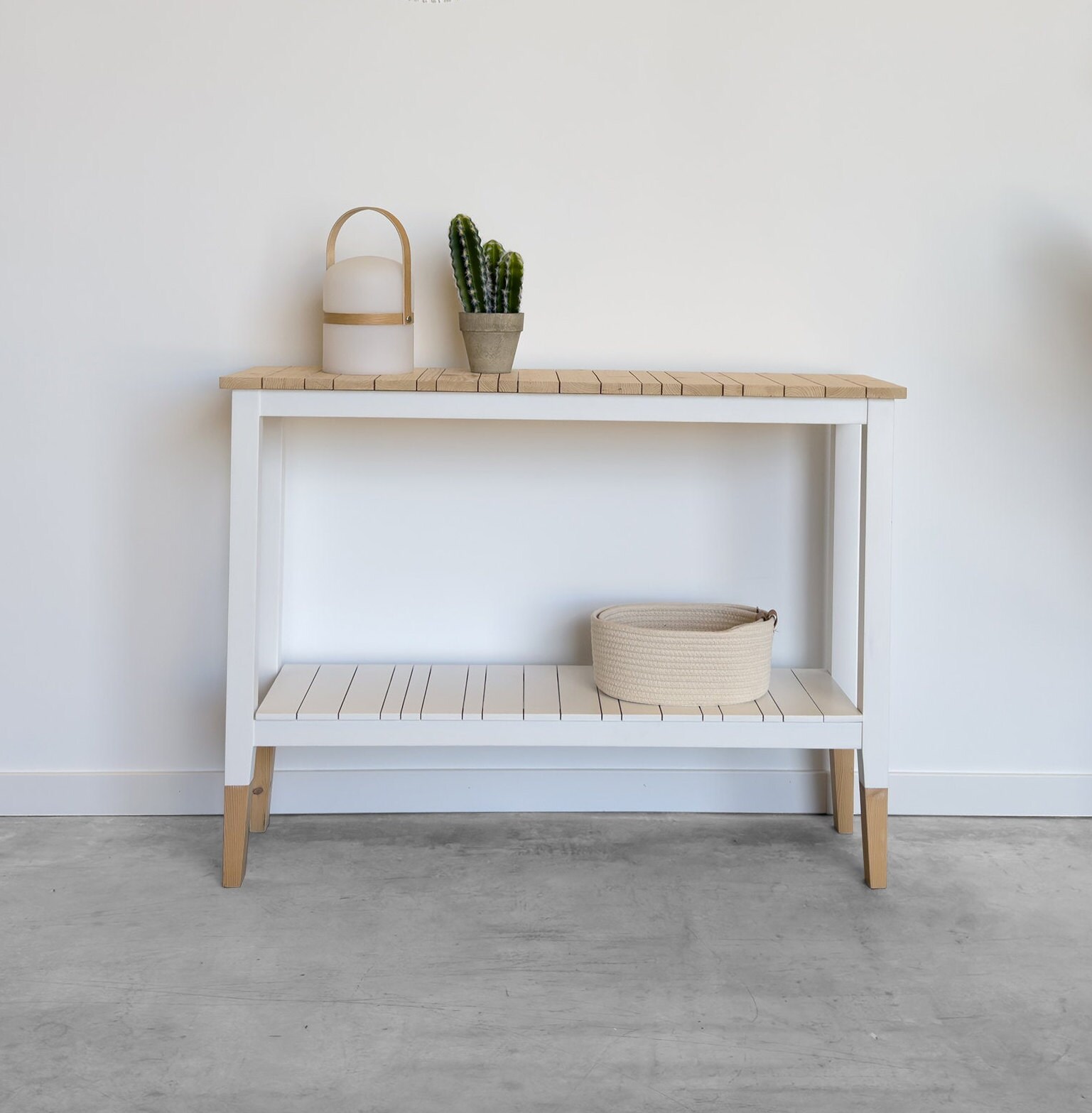White Wooden Console. Solid Wood Console. Natural Wood Console. Hall ...