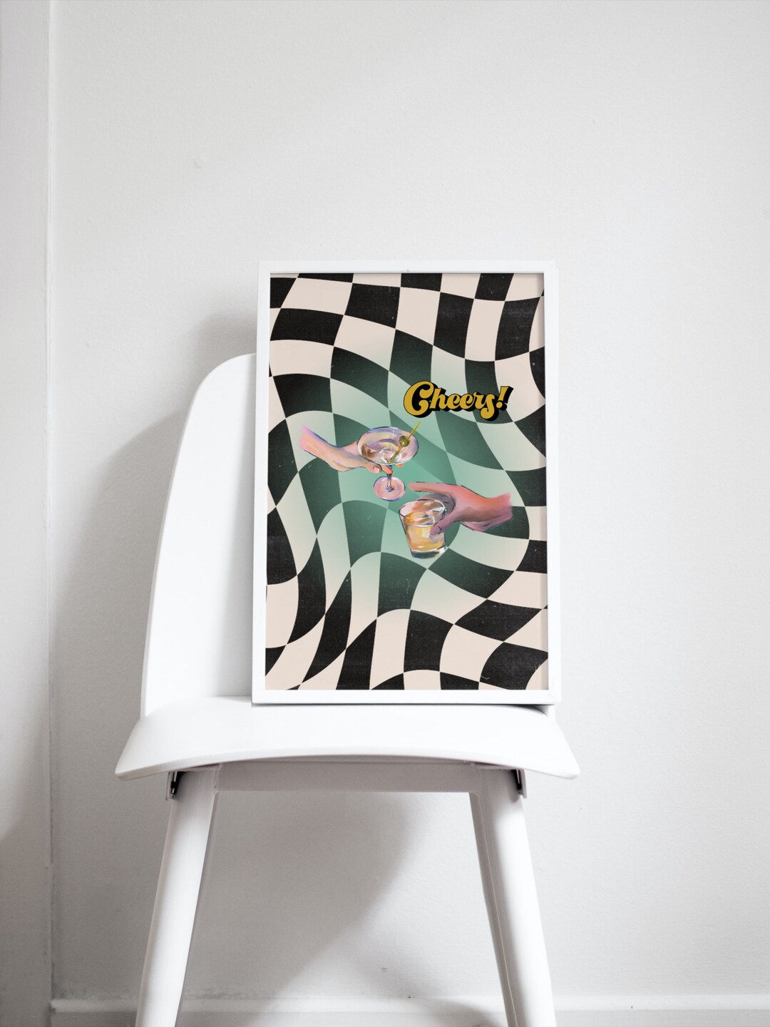 Trendy Cheers Printable Wall Art, Digital Download Print, Retro Wall ...