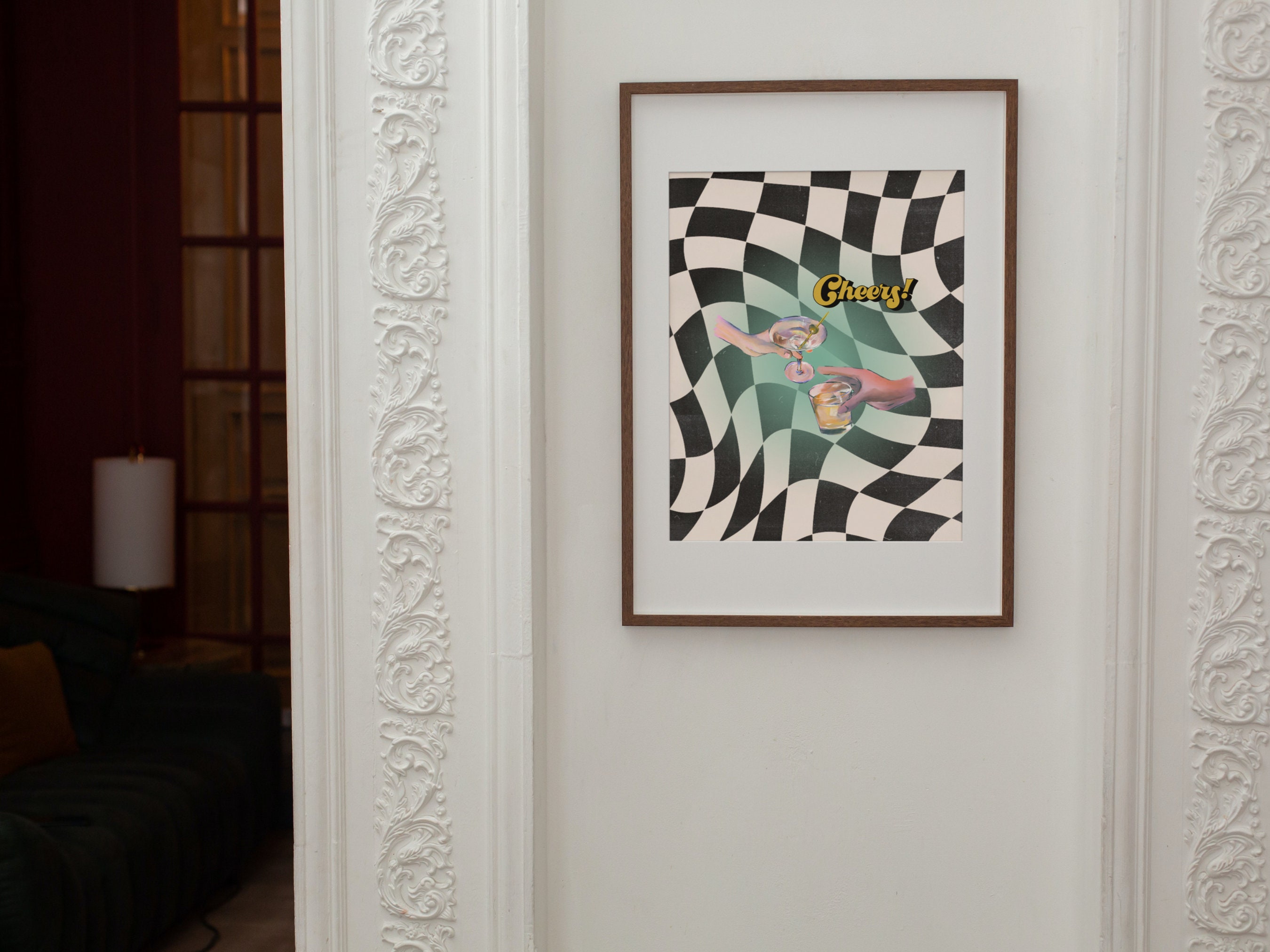 Trendy Cheers Printable Wall Art, Digital Download Print, Retro Wall ...