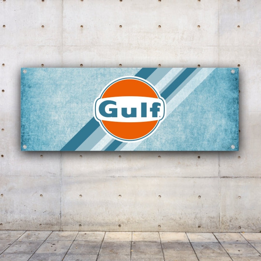3 Models Gulf Oil Racing Banner Pvc Vinyl Office or Showroom Flag ...