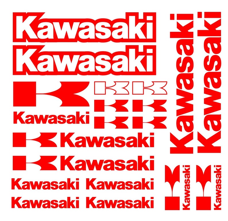 15X Logos Set Kawasaki Racing Decal Stickers Premium Logo - Etsy