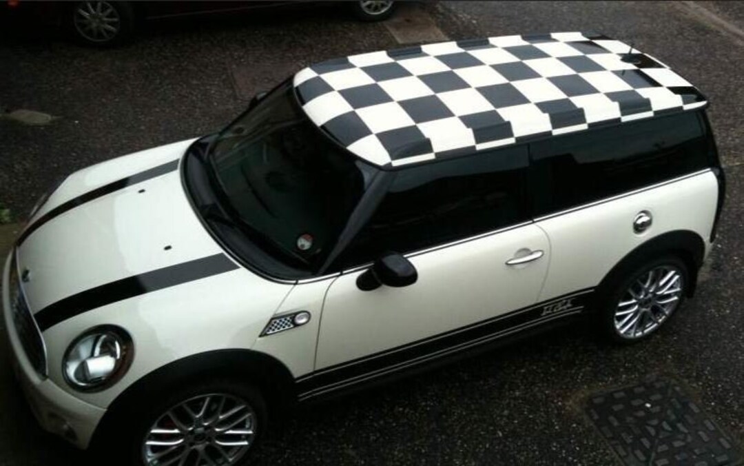1 Pcs Set Mini Cooper Black & White Chess Roof Kit Decal - Etsy