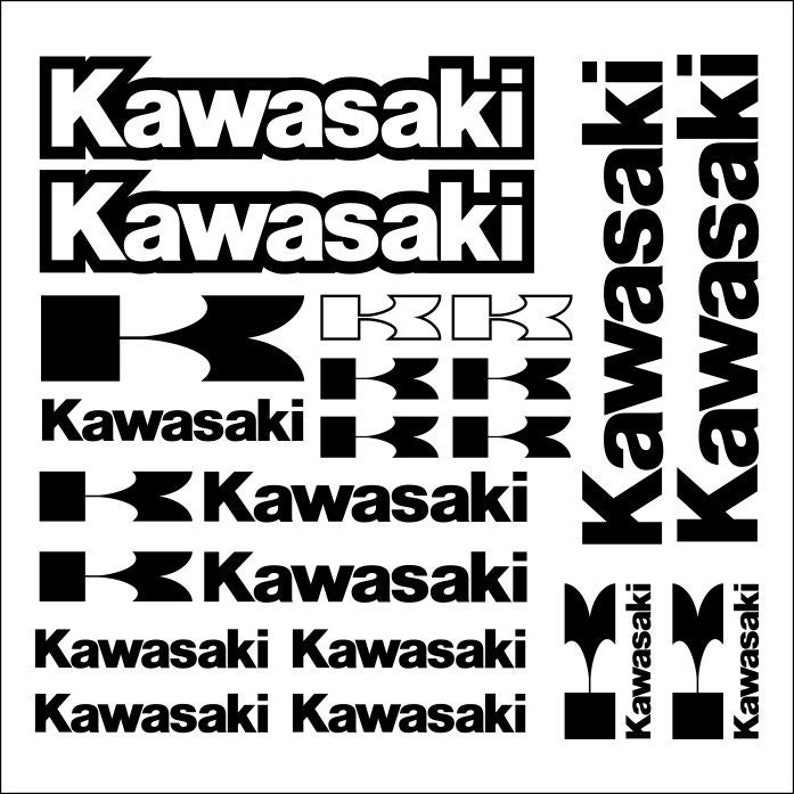 15X Logos Set Kawasaki Racing Decal Stickers Premium Logo - Etsy