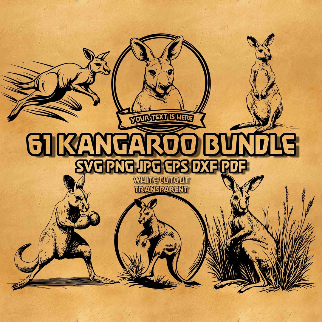 Kangaroo SVG Bundle: Australian Wildlife Clipart (digital Design) - Etsy