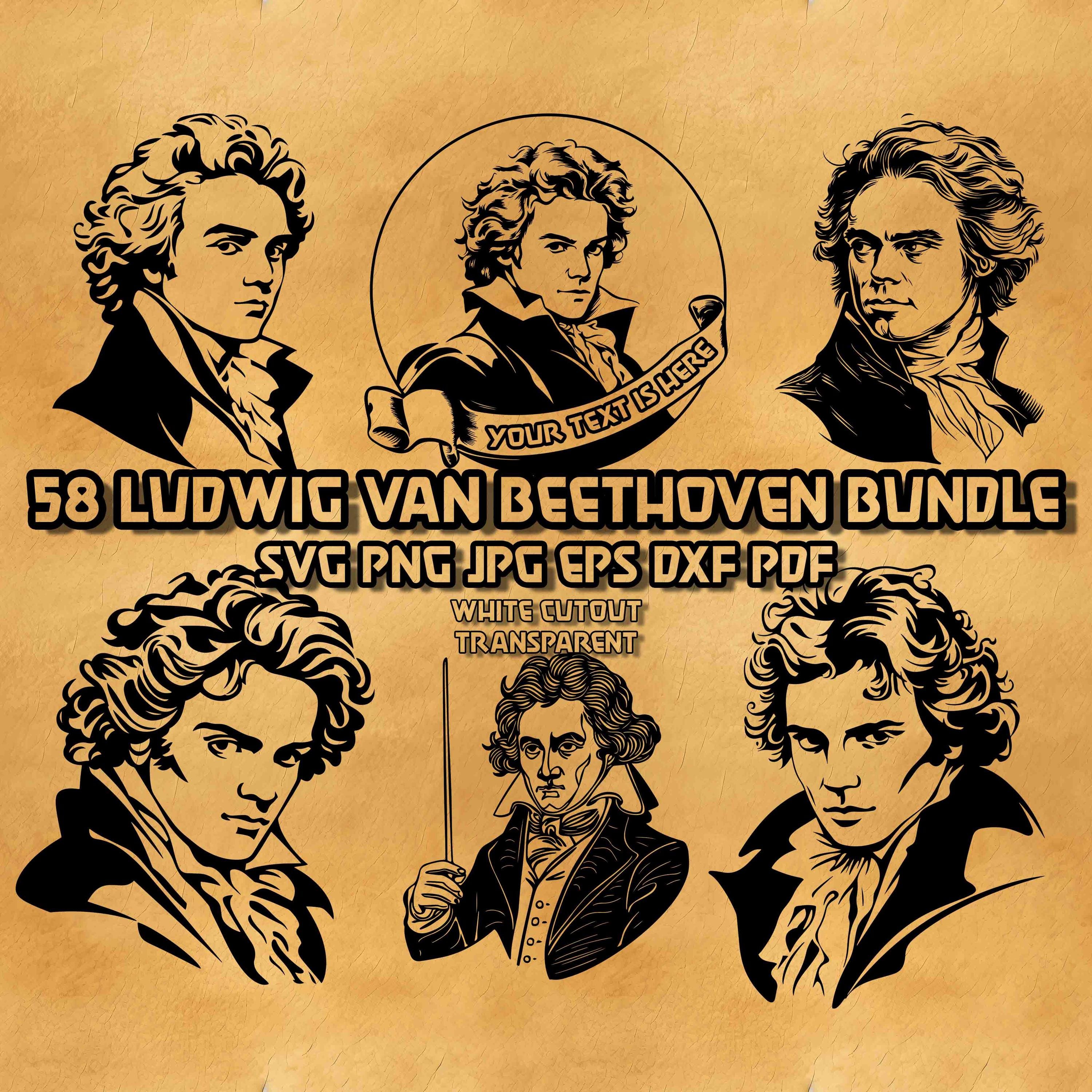 Ludwig Van Beethoven SVG Bundle: Composer Clipart (digital Download) - Etsy
