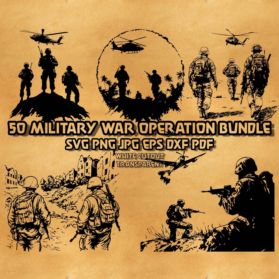 Military War Operation SVG Bundle: U.S. Soldier Designs (digital ...
