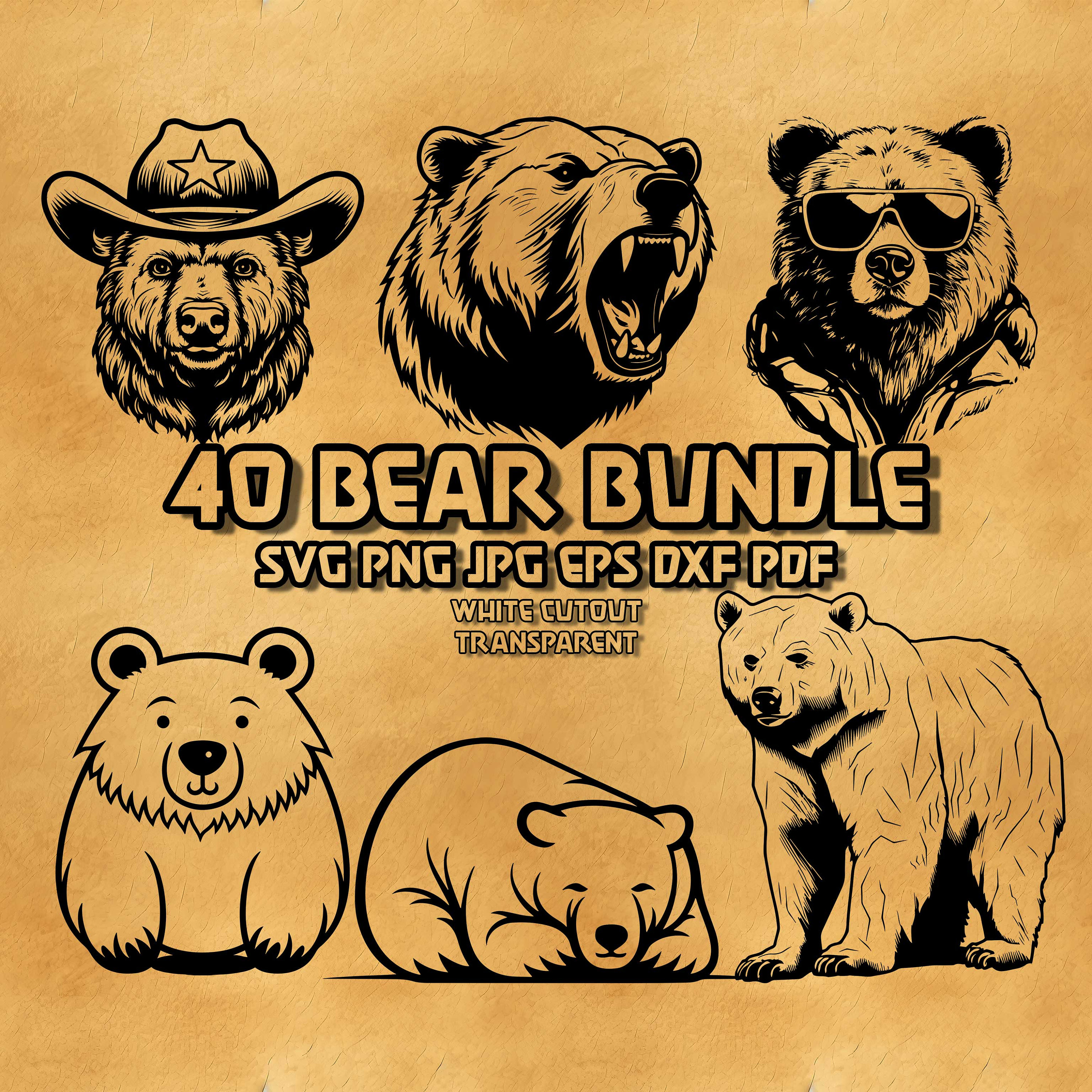 Bear Svg Bundle, Roaring Bear Svg, Bear With Sunglass Svg, Bear Wear ...